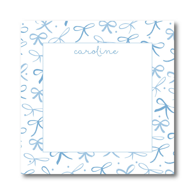 Bitty Bows Blue Border Notepad – Sweet Caroline Designs