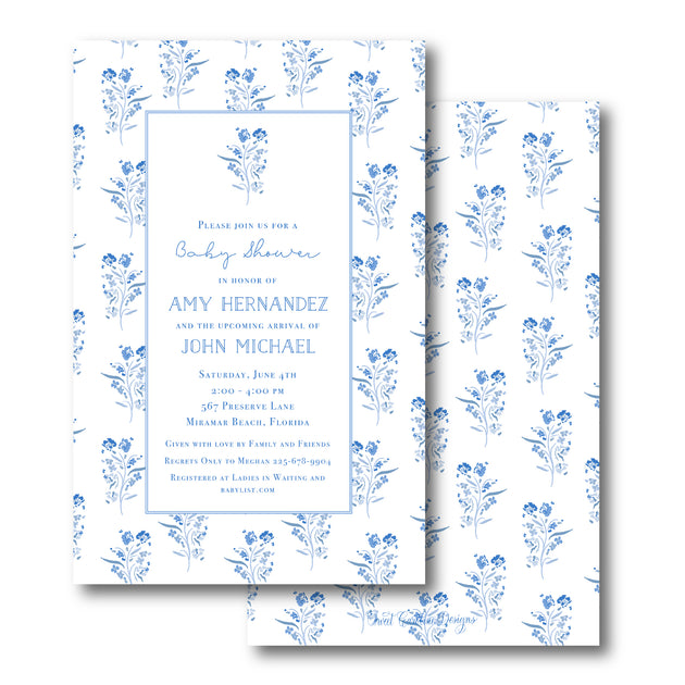 Bitsy Blue Invitation - Portrait – Sweet Caroline Designs