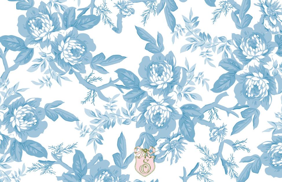 Blue Floral Birth Announcement – Sweet Caroline Designs