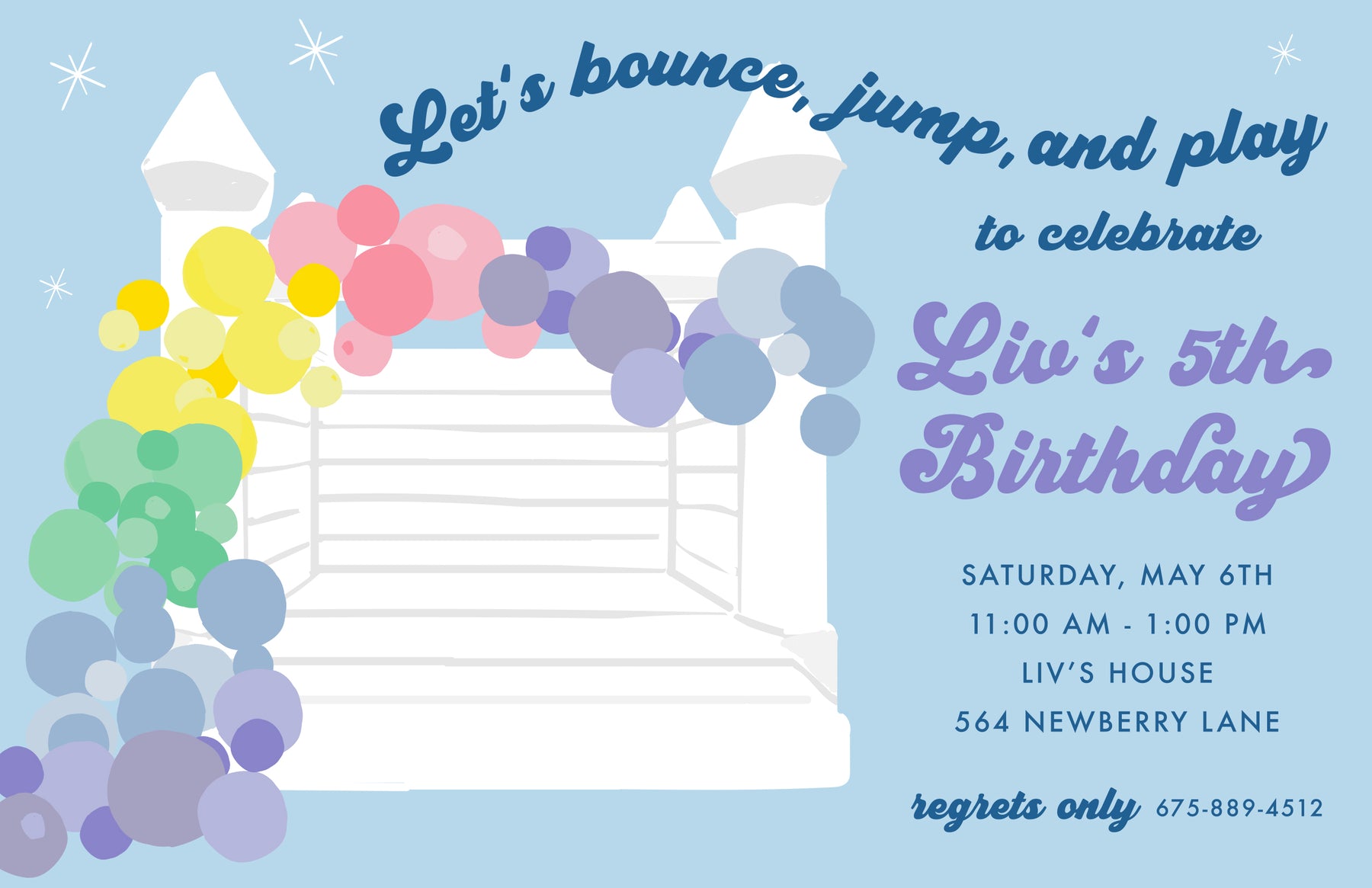 Bounce House Invitation – Sweet Caroline Designs