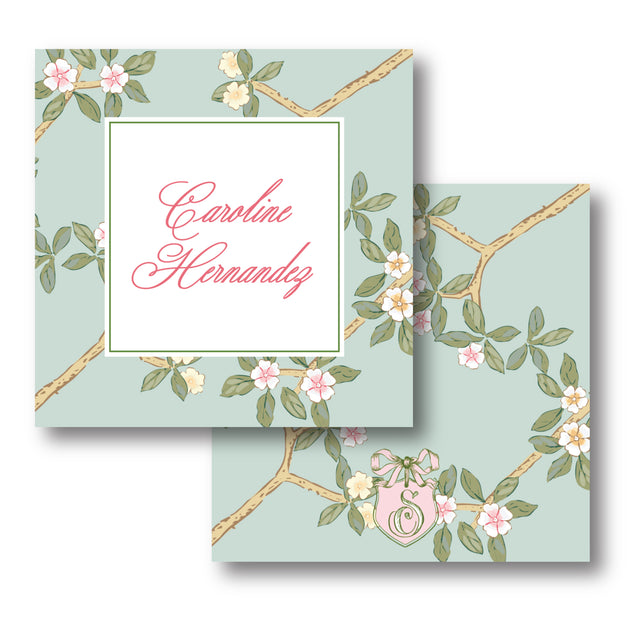 Chinoiserie Branch - Green Calling Card – Sweet Caroline Designs