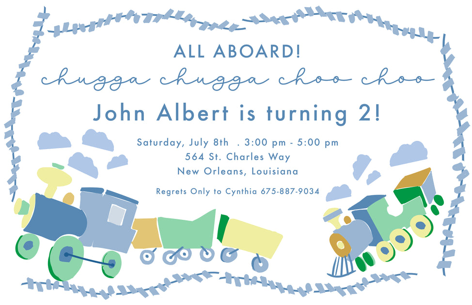 Choo Choo Invitation – Sweet Caroline Designs