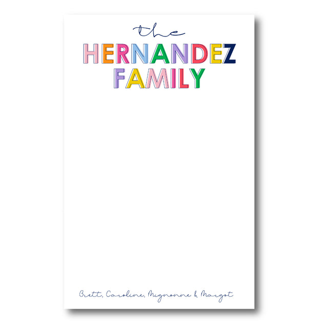 Family Name Notepad – Sweet Caroline Designs