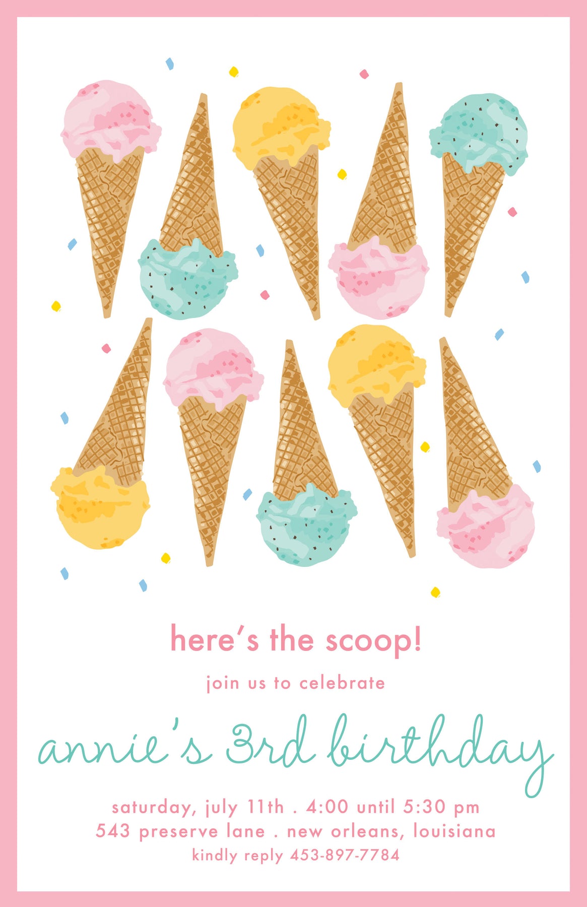 Ice Cream Invitation – Sweet Caroline Designs