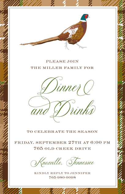 Pheasant Border Invitation – Sweet Caroline Designs
