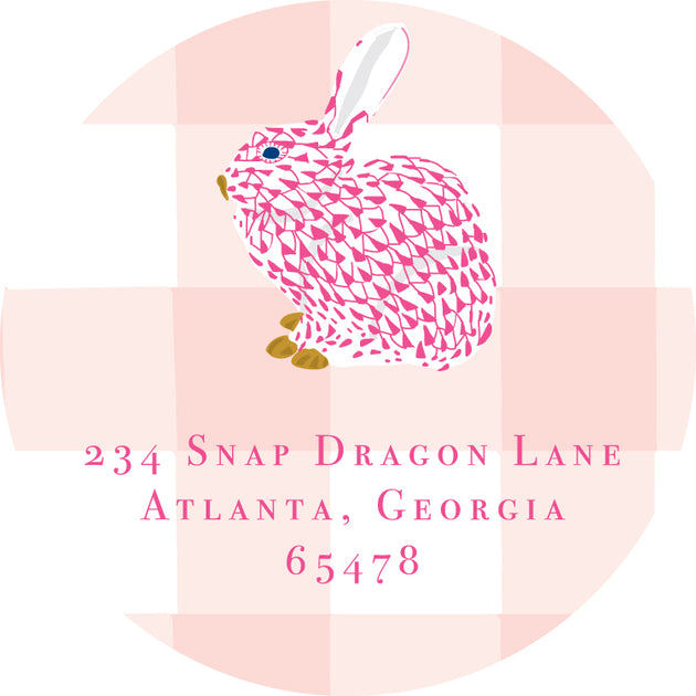 Pink Bunny Return Sticker – Sweet Caroline Designs