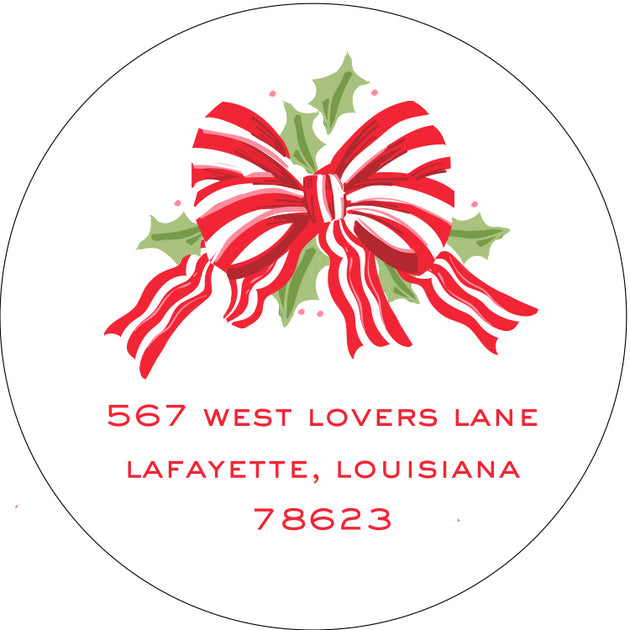Red Stripe Bow Return Sticker – Sweet Caroline Designs