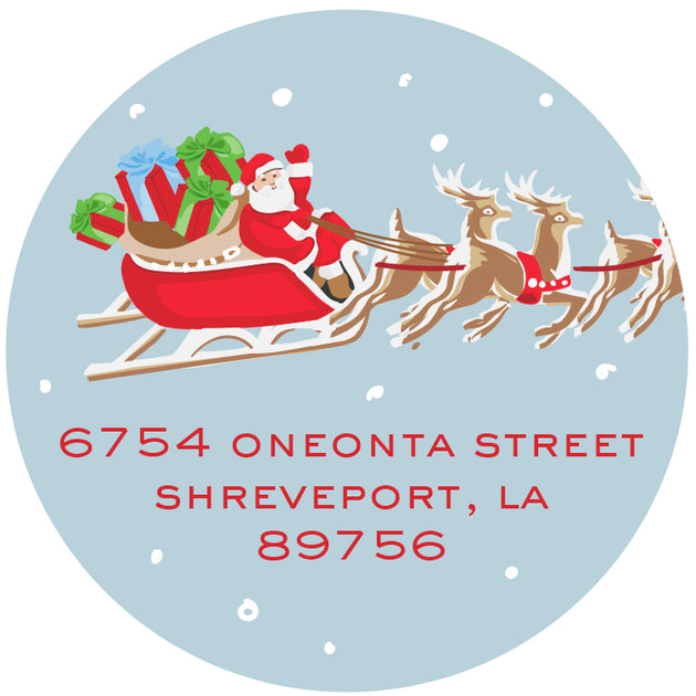 Santa Sleigh Return Sticker – Sweet Caroline Designs