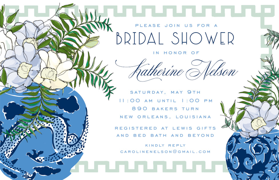 Spring Floral Ginger Jar Invitation – Sweet Caroline Designs