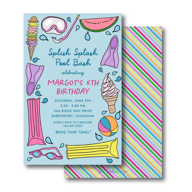 Summer Fun Border Invitation – Sweet Caroline Designs