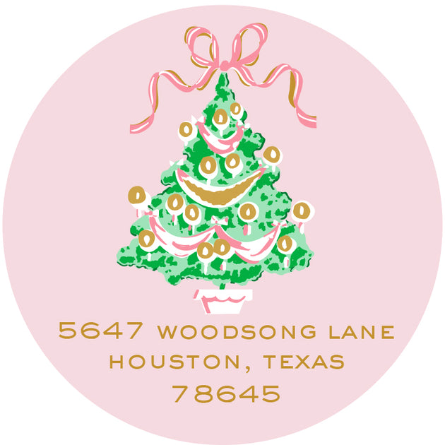 Vintage Tree Pink Return Sticker – Sweet Caroline Designs